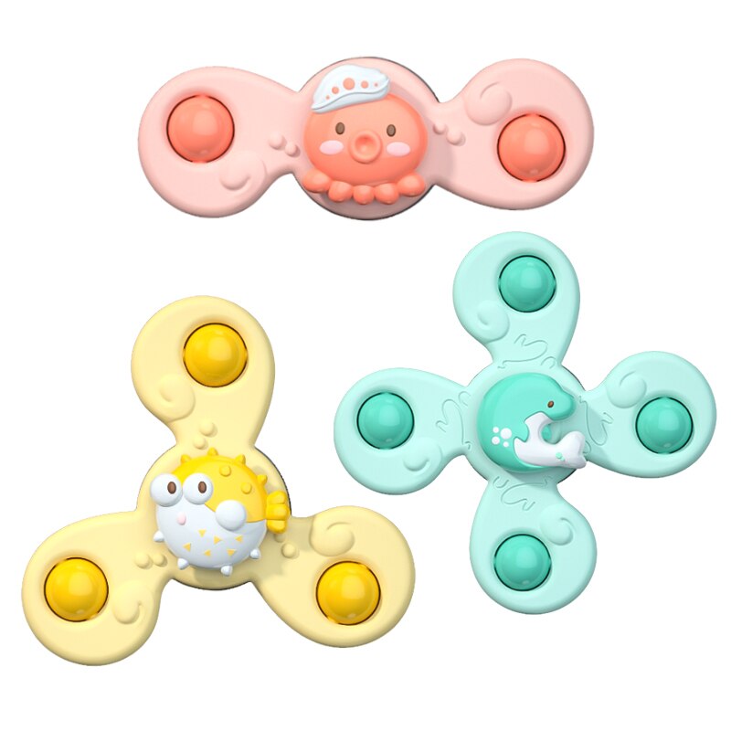3pcs Baby Fidget Spinner with Suction Cup Rotating Fingertip Toys - Mo ...